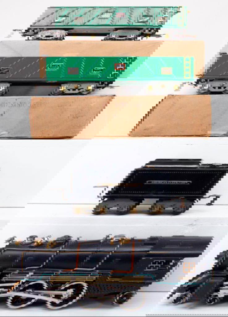 American Flyer Prewar Wide Gauge 4694 Brass Piper And 4671 Tender With ...