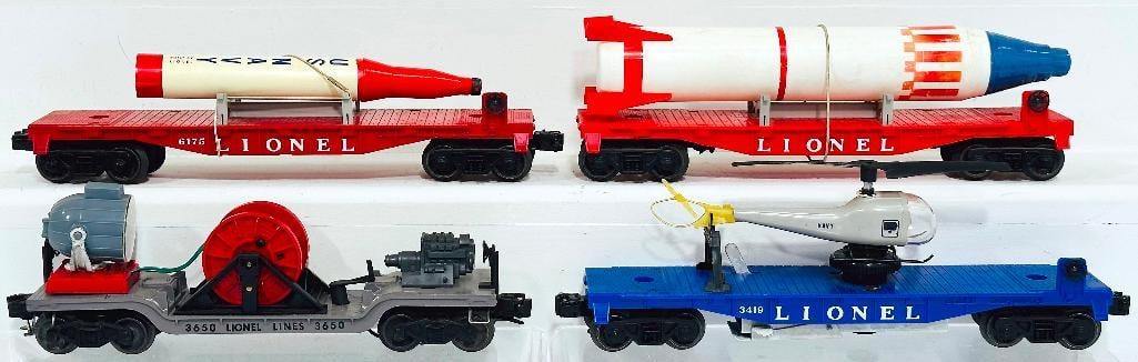 Lionel Postwar O Gauge 6175 Flat Car With Rocket/6407 Flat Car With ...