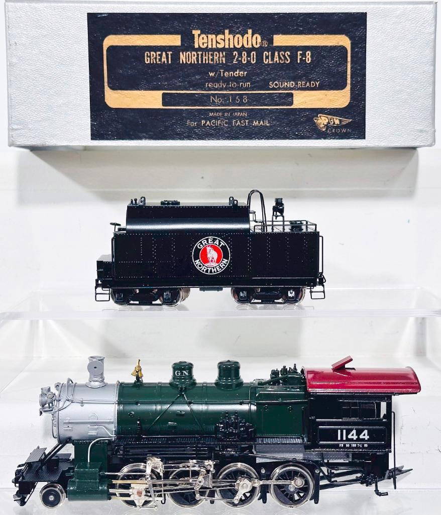 Tenshodo Brass Ho Scale Great Northern 2 - 8 - 0 Class F - 8 Locomotive ...