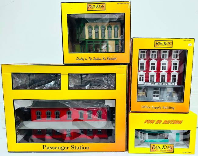 Mth Modern O Gauge Four (4) Assorted Buildings