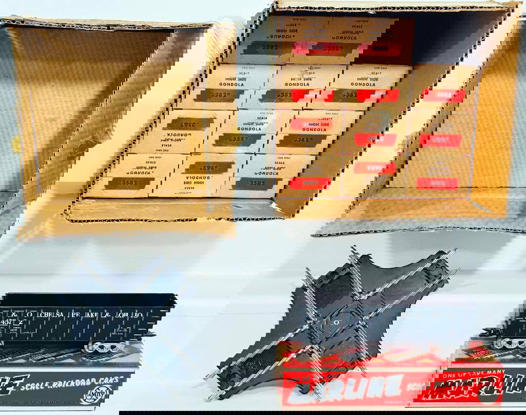 Marx Postwar O Gauge 3582 Scale High Side Gondola Boxed X12 And 507 Crossover X11 Boxed Auction