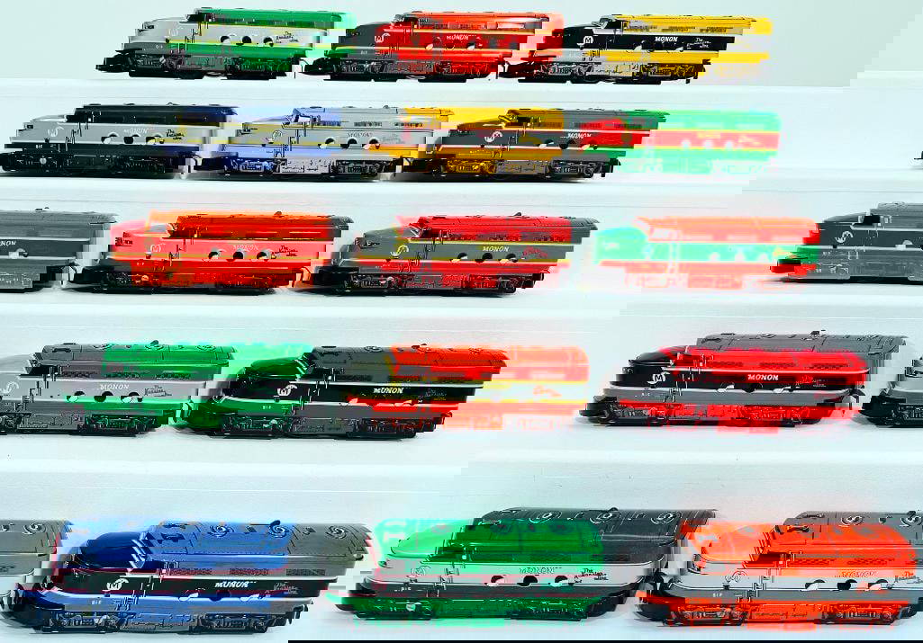 Marx Postwar O Gauge Fifteen Different Paint Scheme "rainbow" Monon ...