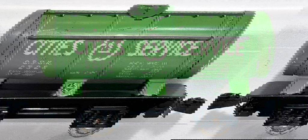 Marx Postwar O Gauge City Service Green 4 Wheel Tank Car Factory ...