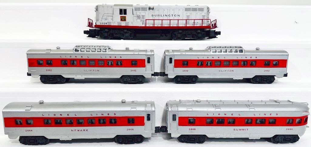 Lionel Postwar O Gauge 629 Burlington Switcher And 2432/2442/2444/2446 ...