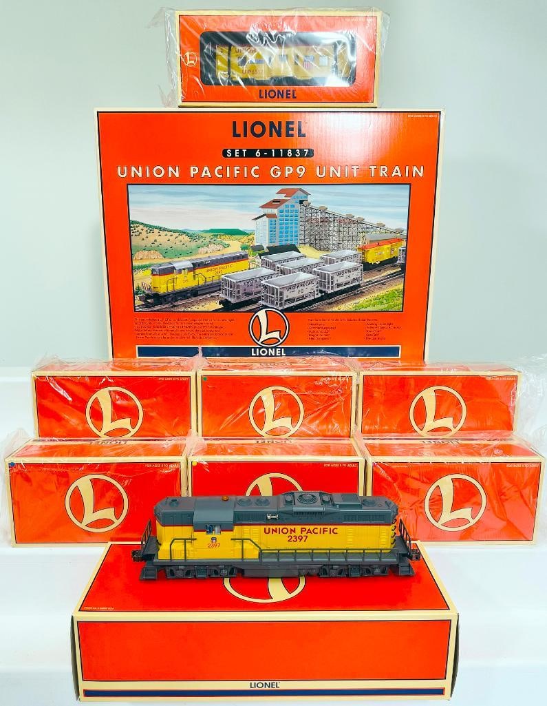 Lionel Modern O Gauge Union Pacific Gp9 Unit Train Set #6 -11837 Boxed ...