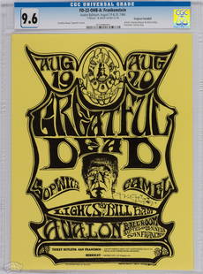 1966 Fd 26 Grateful Dead Avalon Signed Handbill 9.4