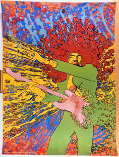 1968 Jimi Hendrix Martin Sharp Big O Original Poster