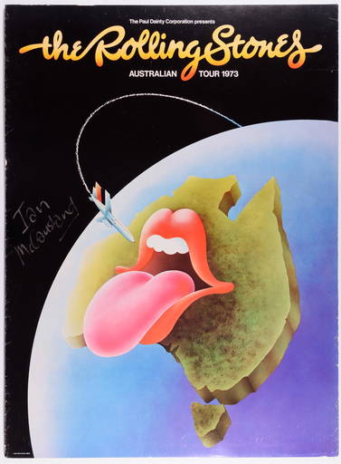 1973 Rolling Stones Australian Tour Poster Signed