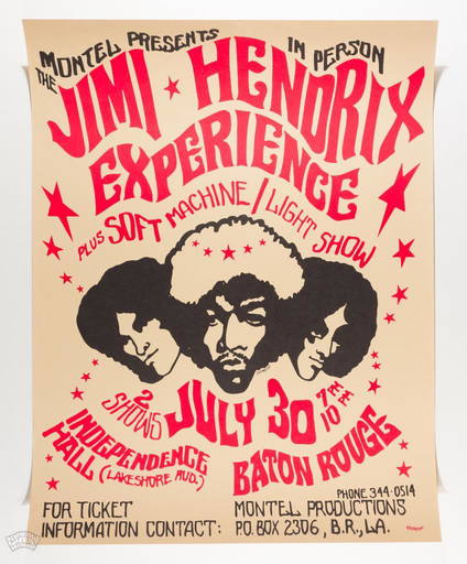 1968 Jimi Hendrix Baton Rouge Rp Artists Proof