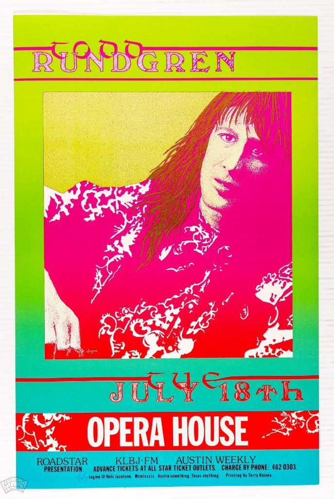 1989 Todd Rundgren Austin Opera House Signed Poster (#0176) on Jun 06 ...