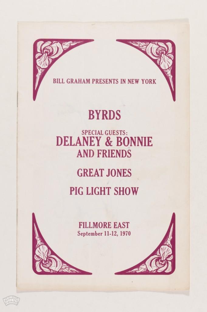 1970 The Byrds Fillmore East Program Signed