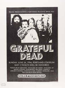 1974 Grateful Dead Portland Memorial Coliseum Poster