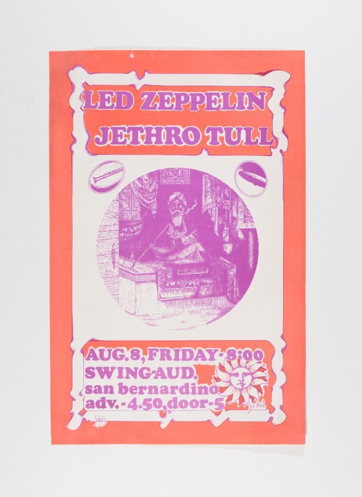 1969 Led Zeppelin Swing Auditorium Poster Restored