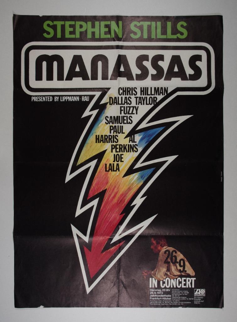 1972 Stephen Stills Manassas Germany Gunther Kieser Poster Extra Fine 65