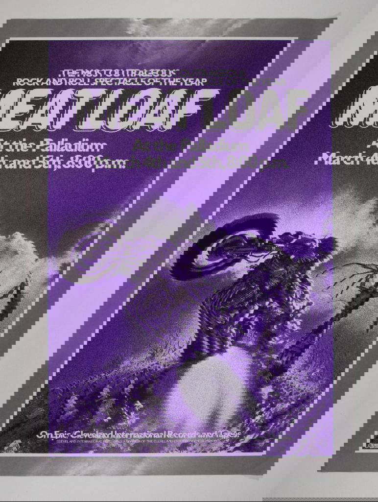 1978 Meatloaf The Palladium Nyc Poster Excellent 75 Auction