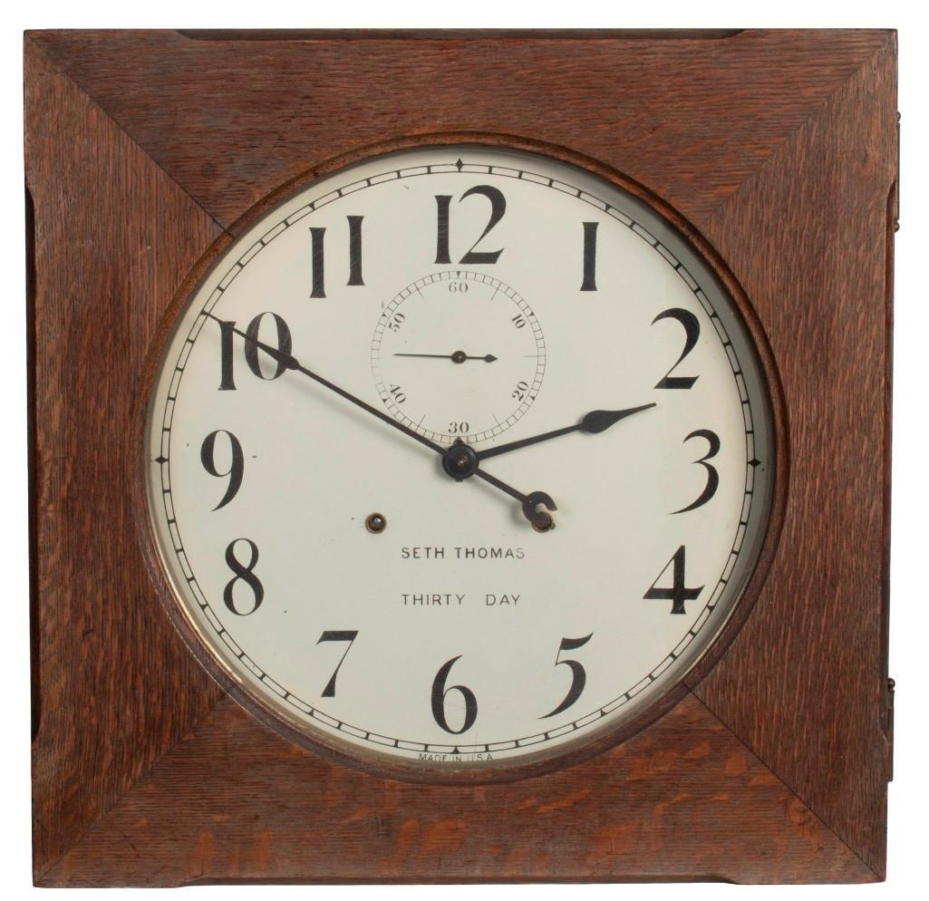 A Seth Thomas Railroad Station Thirty Day Clock