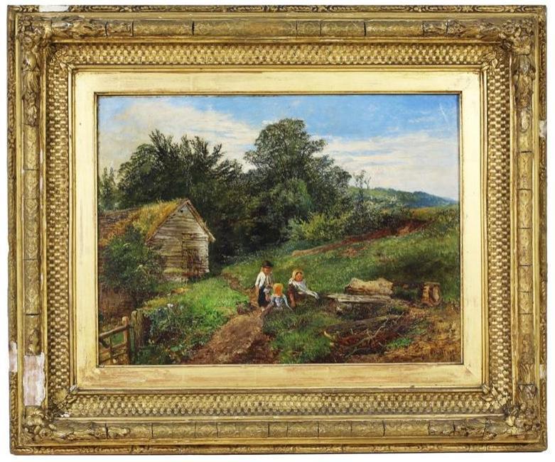 Alfred H. Bennett (act.1861-1916) "children At Play" Oil Auction