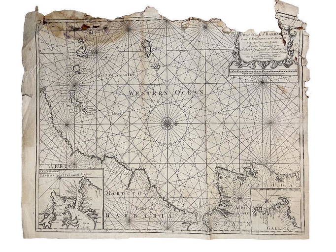 1700s Mount & Page Map Of Portugal/barbaria