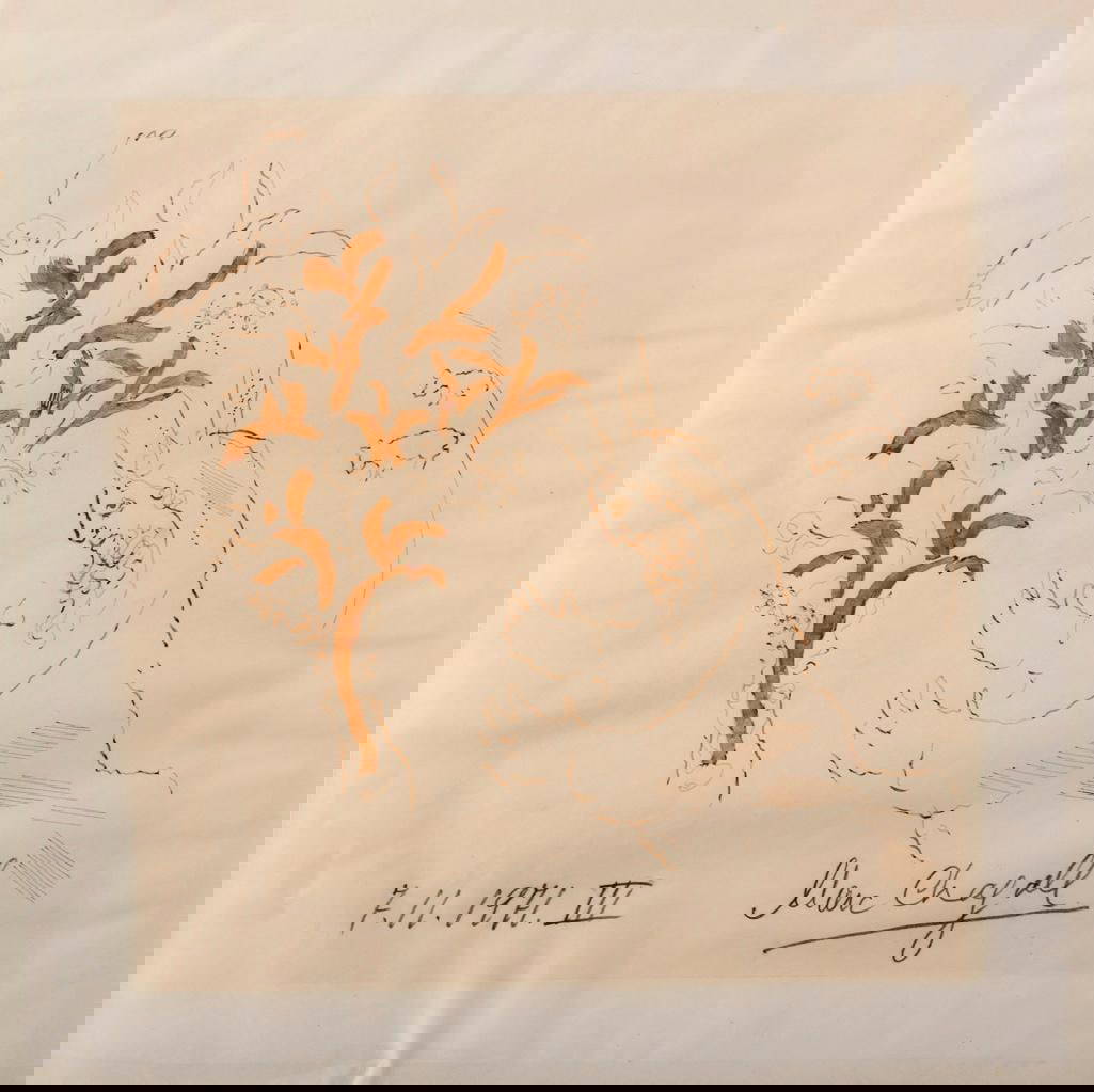 Marc Chagall (russian/french) C. 1971 Ink On Paper Illustration Auction