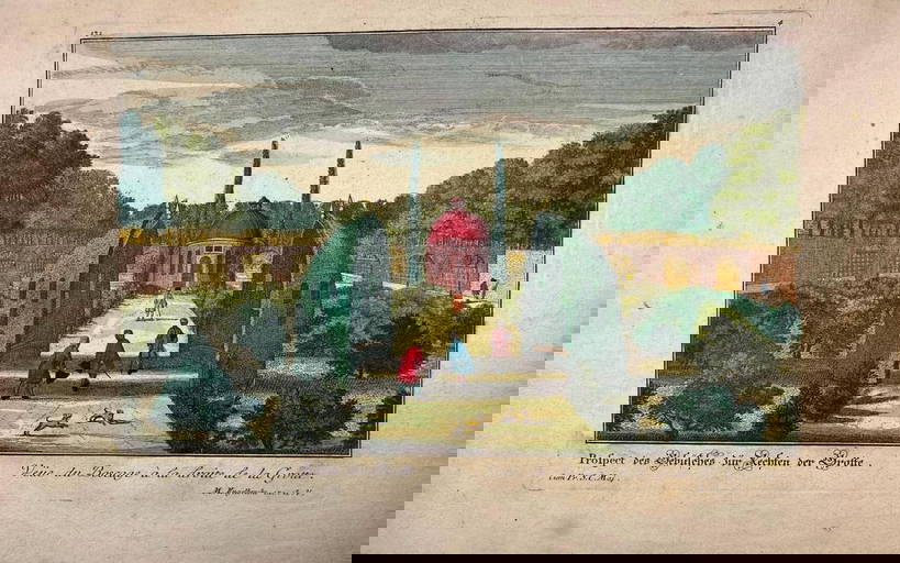 18th Century Etching After Martin Engelbrecht (german, 1684 1756)