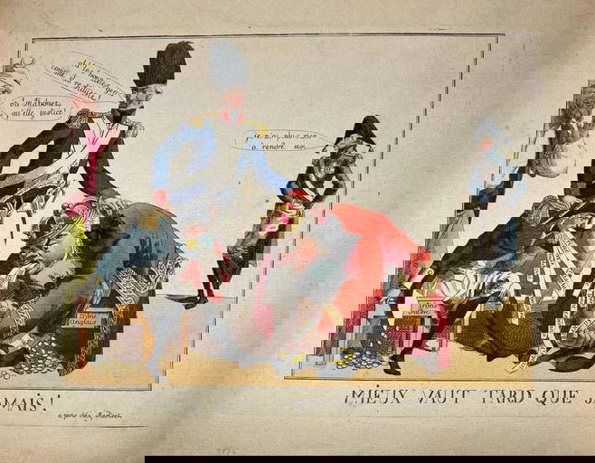 'mieux Vaut Tard Que Jamais!' Early French Political Cartoon