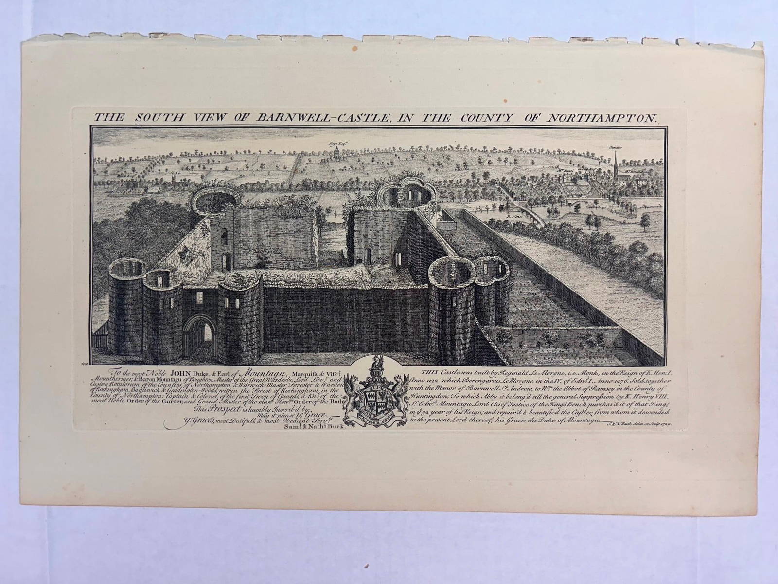 S & N Buck The South West View Of The Barnwell Castle Engraving Auction