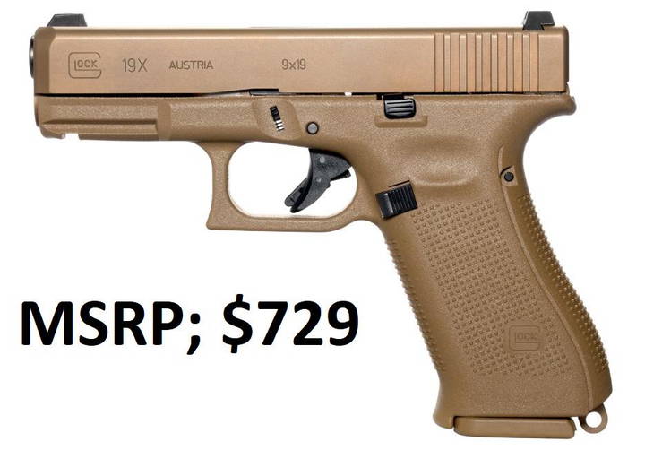 Glock 19x 9x19 Pistol Tan