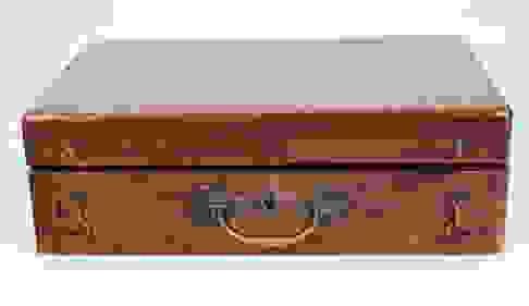 Fabulous Antique Wooden Cobblers Box With Tools Auction