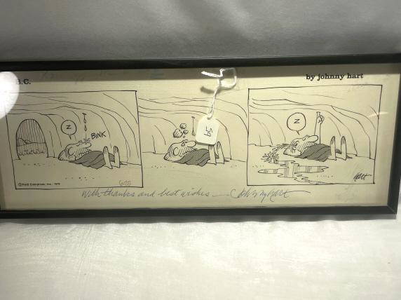 Rare Johnny Hart Signed Original Comic Strip B.c.