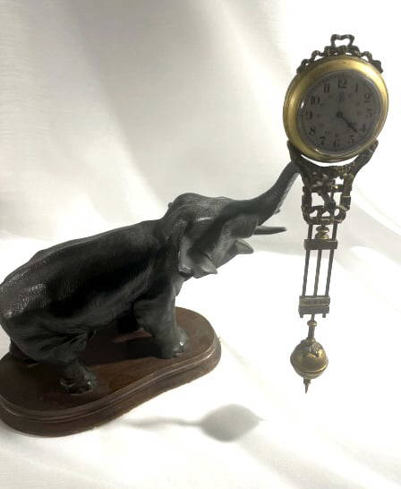 Junghans Spelter Swinging Elephant Clock 1900 Auction