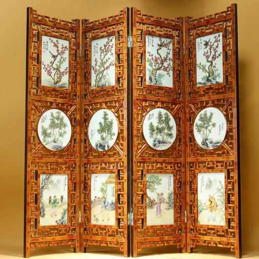 Qing Dynasty Xiangfei Bamboo Inlaid Porcelain Plate, Bamboo Plum Figure ...