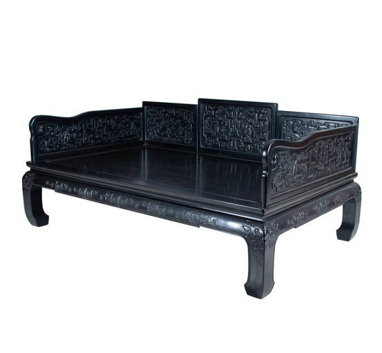 Qing Dynasty Red Sandalwood Kui Dragon Pattern Arhat Bed