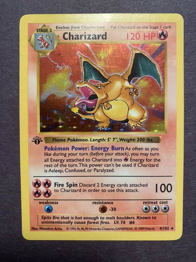1st Edition Base Set Charizard Shadowless Holo 4/102 WO - Jan 30, 2022 ...