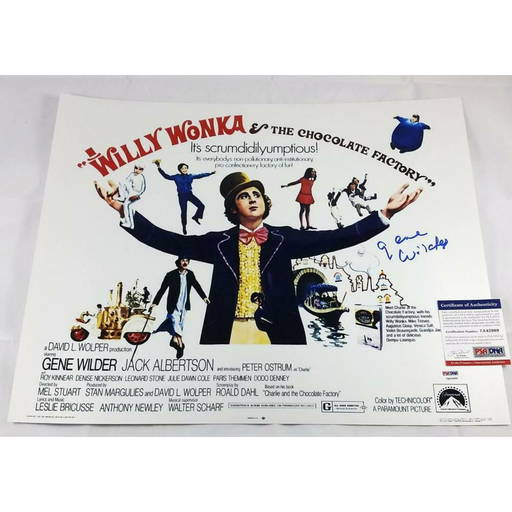 GENE WILDER SIGNED "WILLY WONKA" 16X20 METALLIC PHOTO PSA ITP COA 7A42 ...