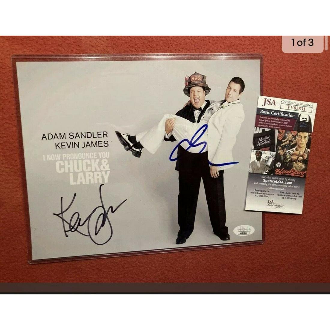 Jsa Authentic Autograph Adam Sandler,kevin James Signed 8x10 Chuck ...
