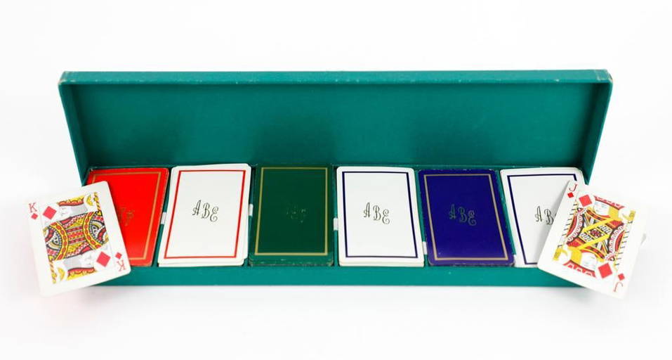 Six "abe" (alice Bittner Eirk) Monogrammed Playing Cards