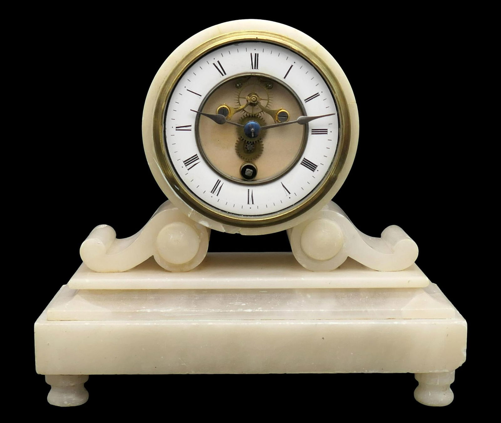 French Alabaster Mantel Clock Auction