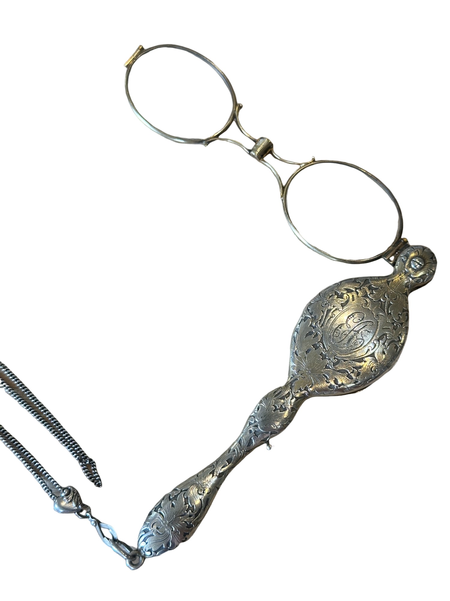 Krementz Art Nouveau Sterling Silver Lorgnette/folding Opera Glasses ...