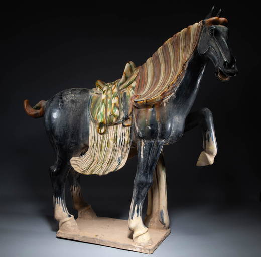 Chinese Tricoloured Horse Of Tang Dynasty