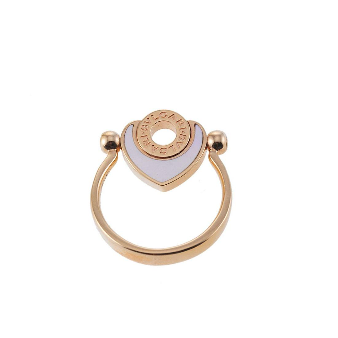Bvlgari Bulgari Doppio Cuore 18k Gold Mop Flip Ring