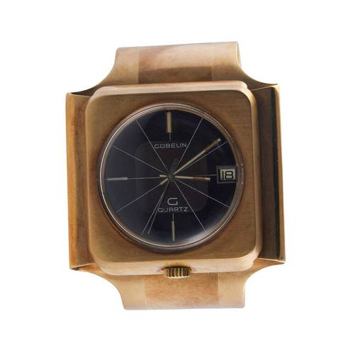 Gubelin G Quartz Rare 1970's Modernist Cuff Watch 0710