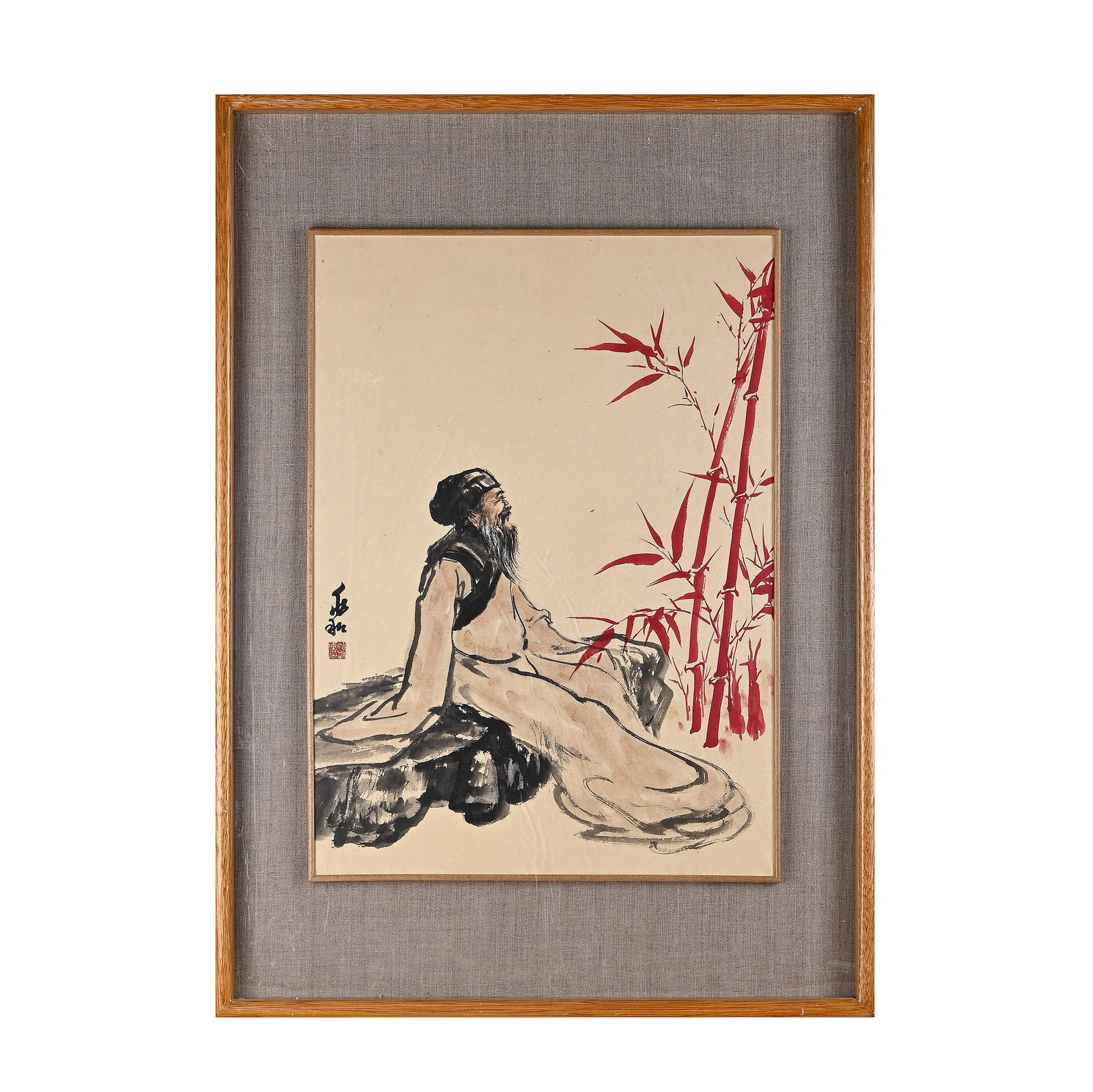 Chinese Calligraphy And Painting ,jiang Zhaohe Boutiqure (sizhu Picture)old Paper Mouounted Solid