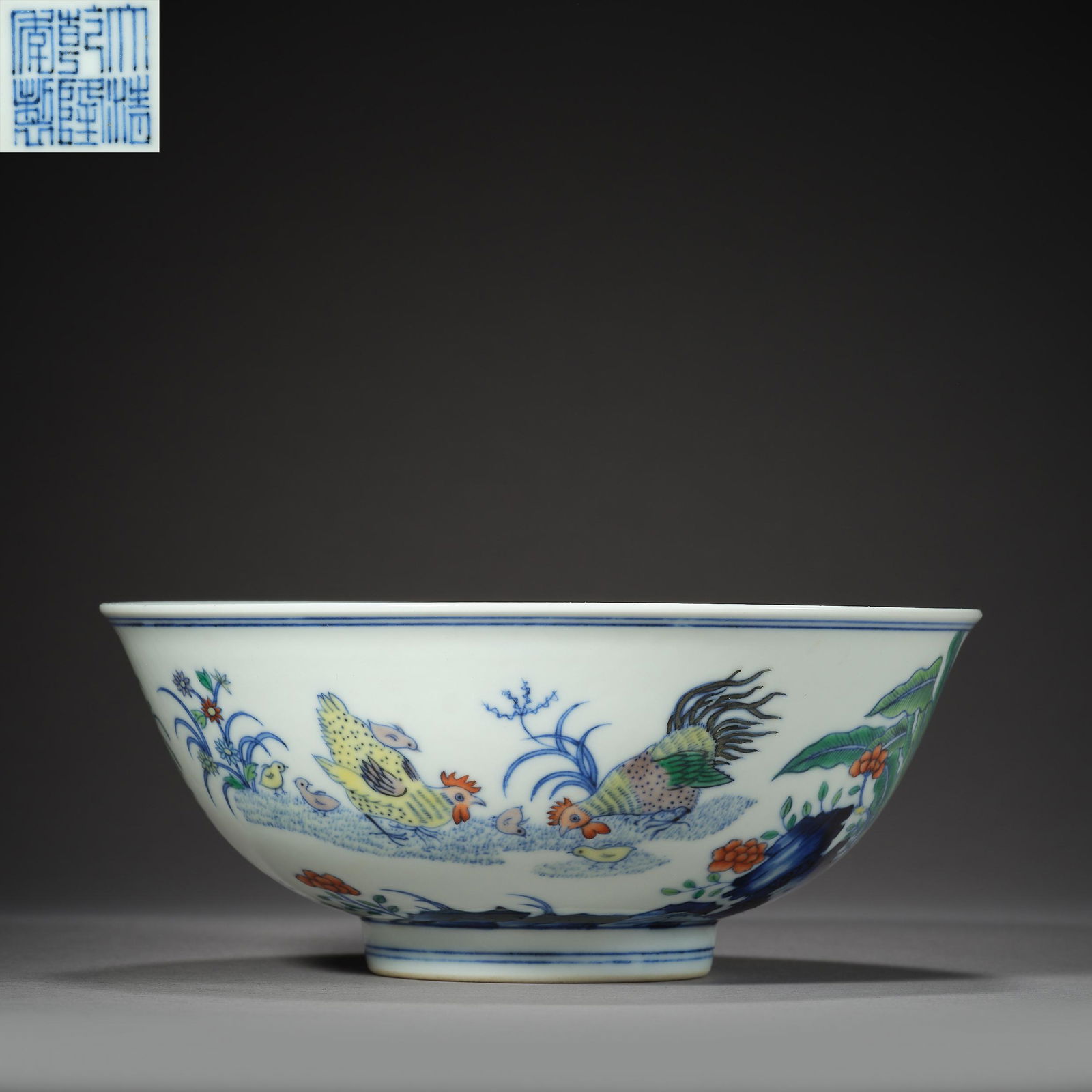 Qing Dynasty Of China,fighting Colors Chicken Bowl