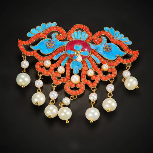 Qing Dynasty Of China,palace Silver Gilded Gold Flower Blossoming Rich ...