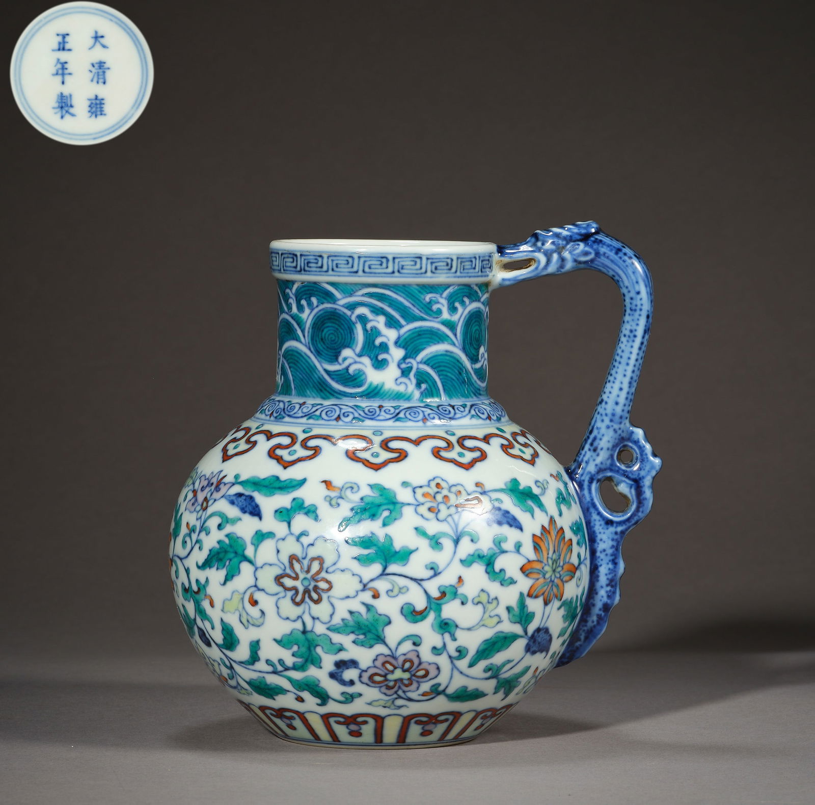 Qing Dynasty Of China,contending Colors Flower Pattern Watering
