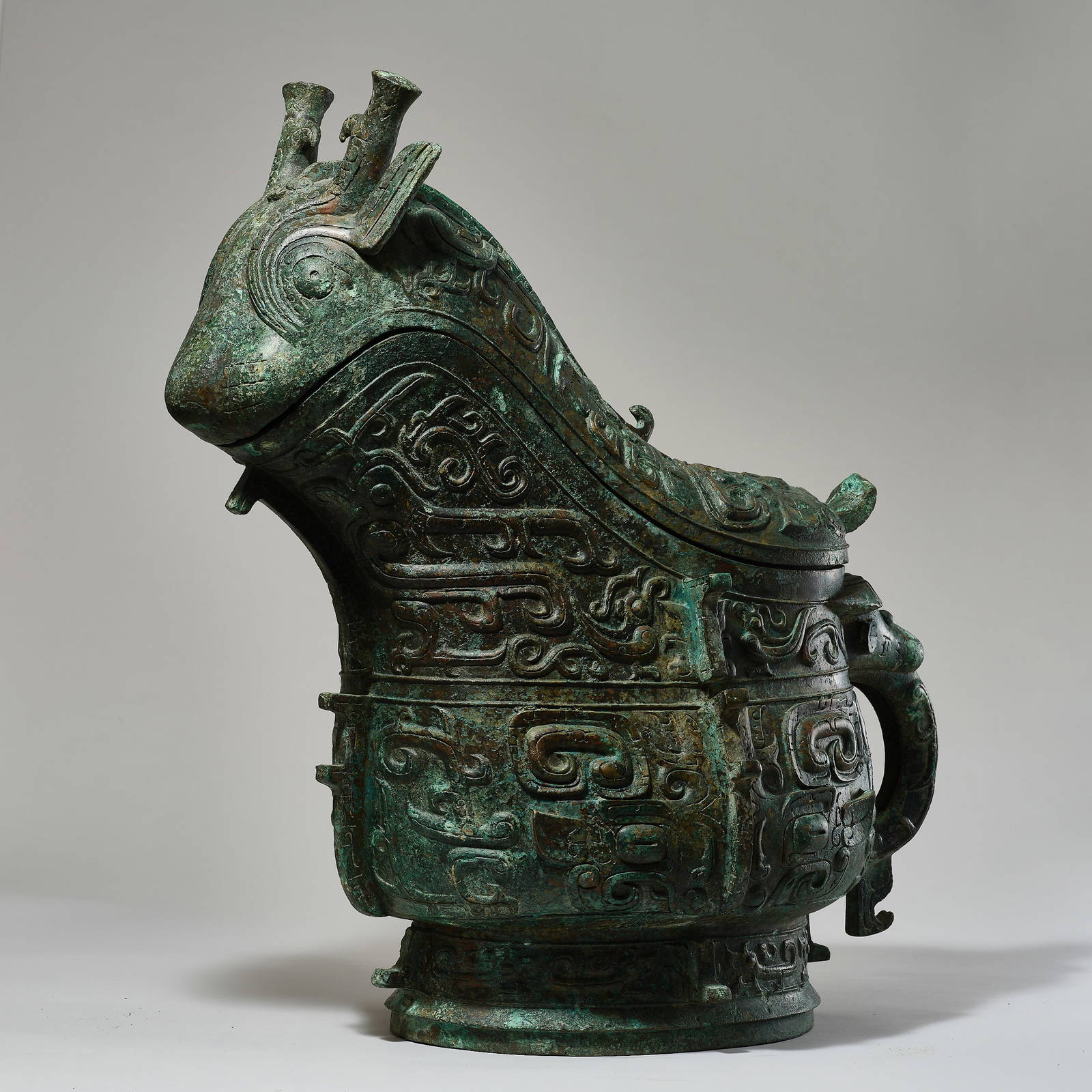 Shang Dynasty Of China,bronze Bird Beast Pattern Si Gong Auction