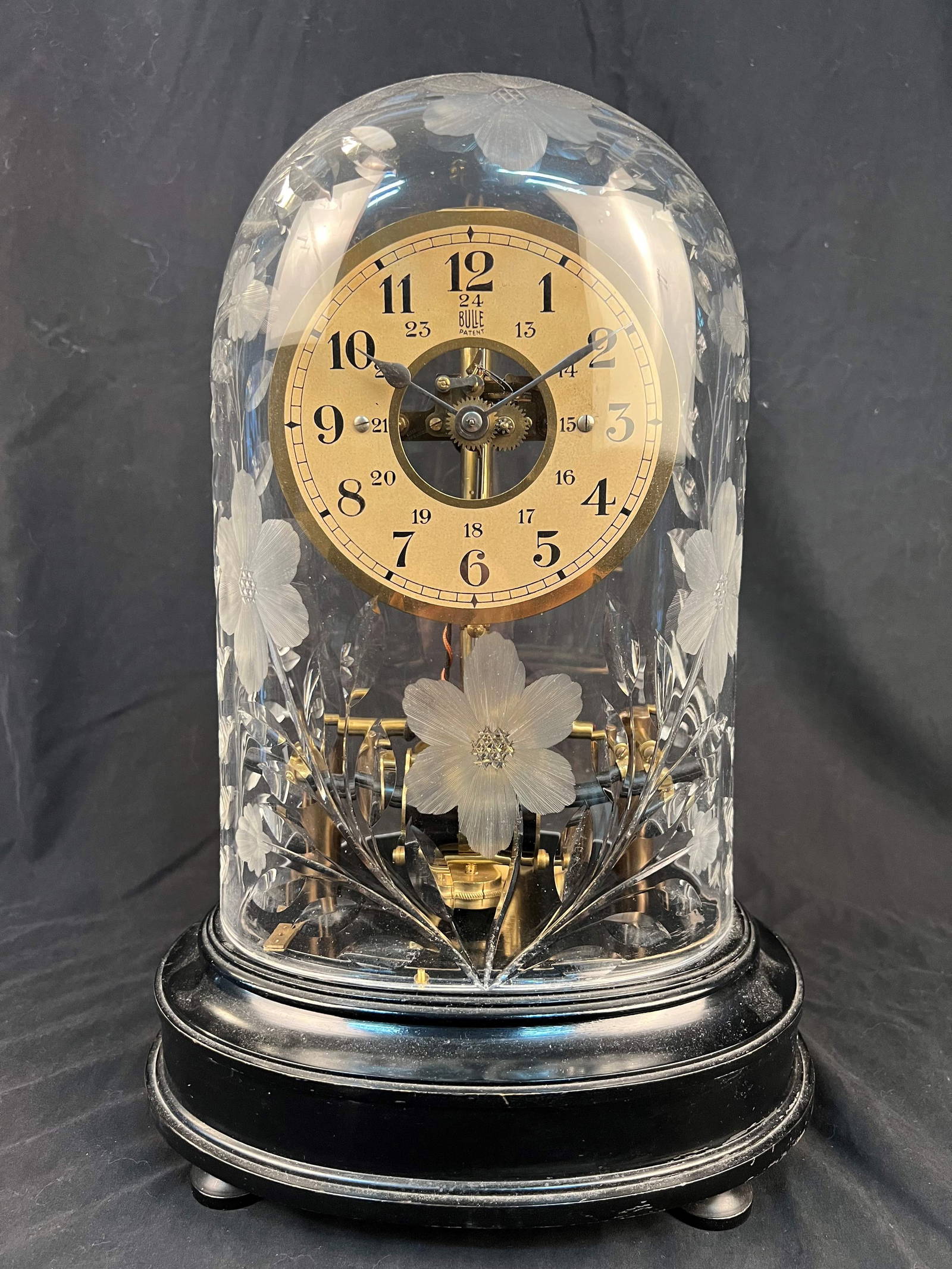 A Bulle Clock In Glass Dome Auction