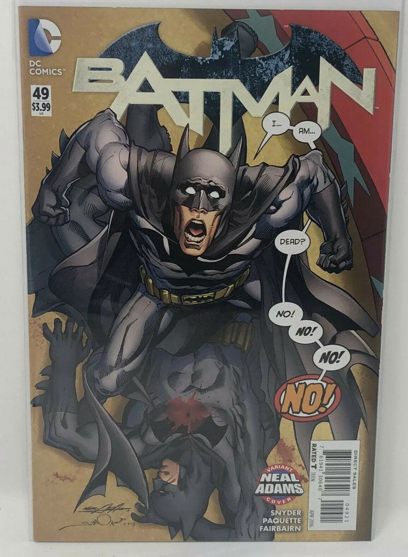Batman #49 Neal Adams Homage Variant Cover Scott Snyder 2016 Auction