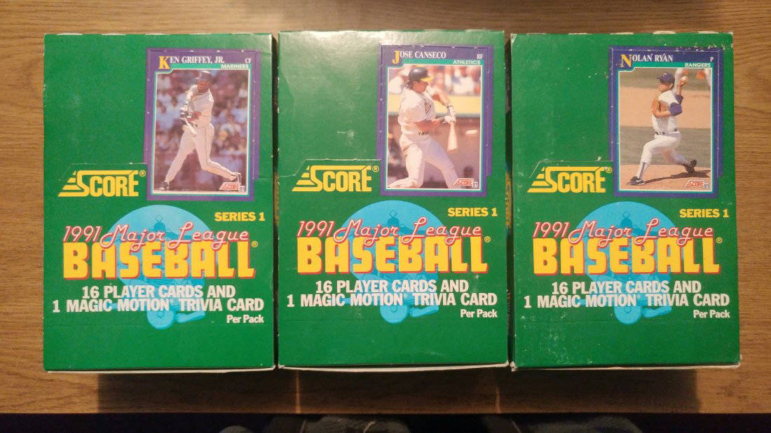 3 X 1991 Score Baseball Series 1 Trading Cards Unopened Boxes Lot Of 3 ...