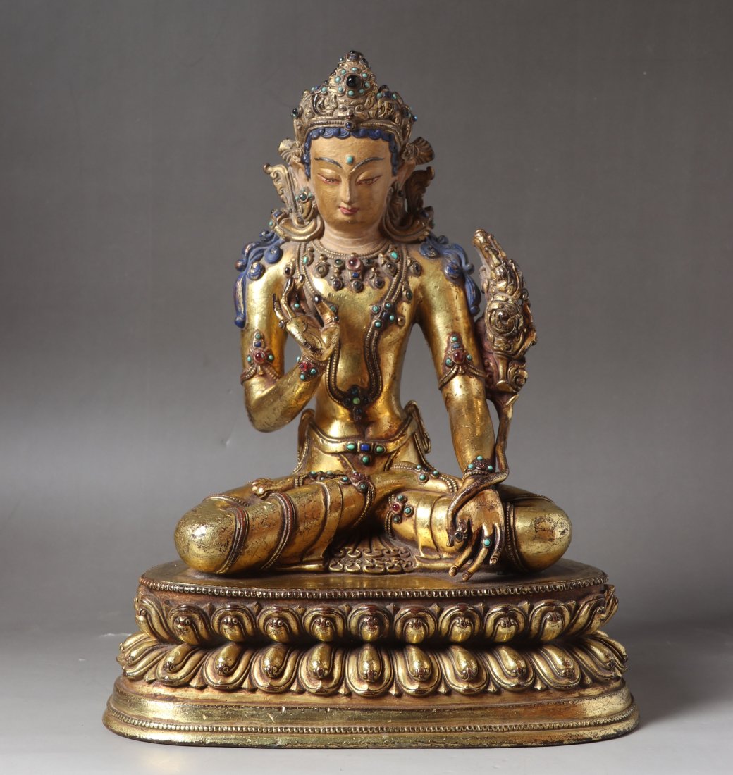 A Gilt Copper Padmapani Buddha Statue. - Mar 19, 2023 | Top Notch ...